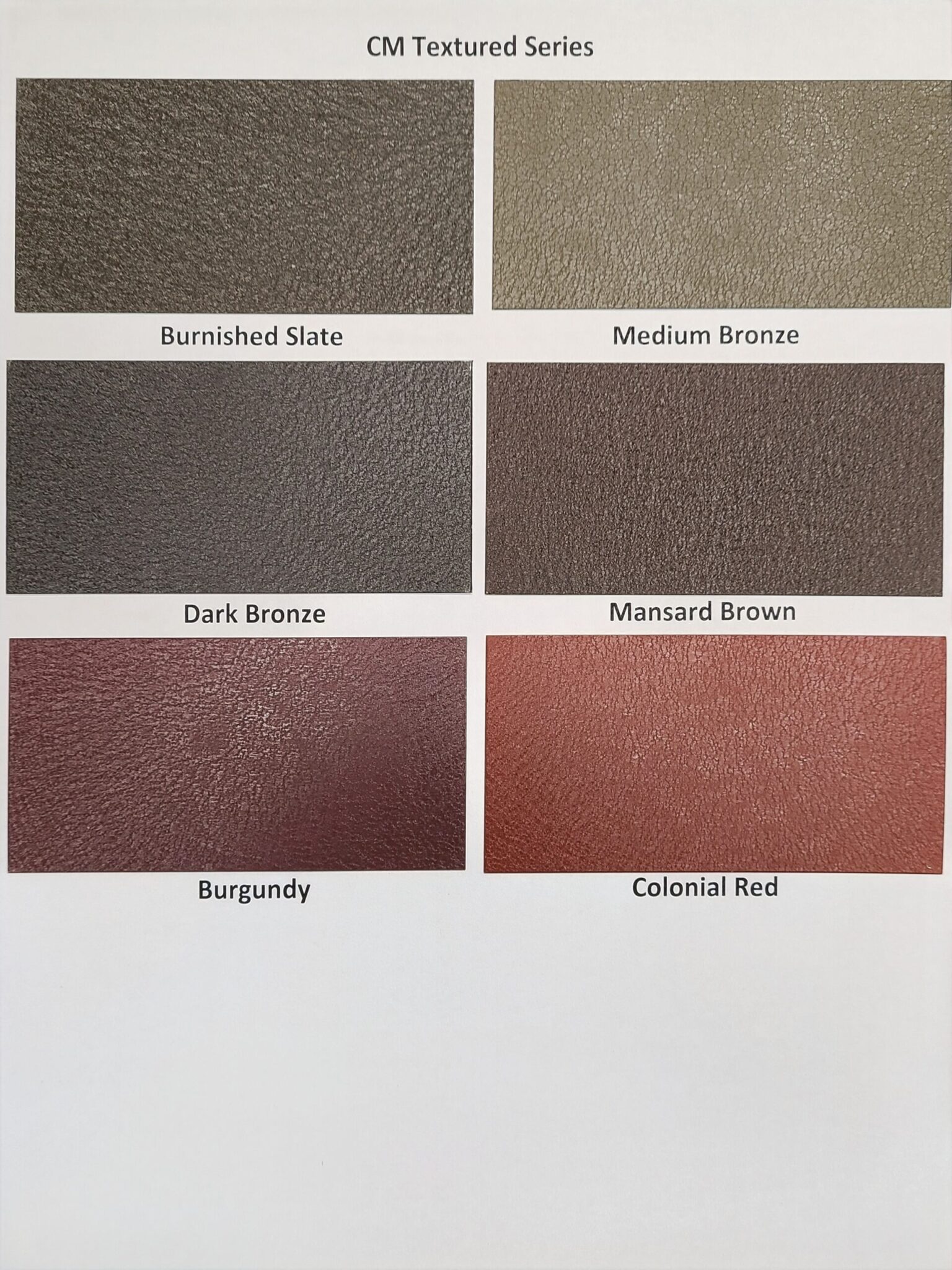 Textured Colours | Metal Colour Catalog Winnipeg, MB | IroSteel