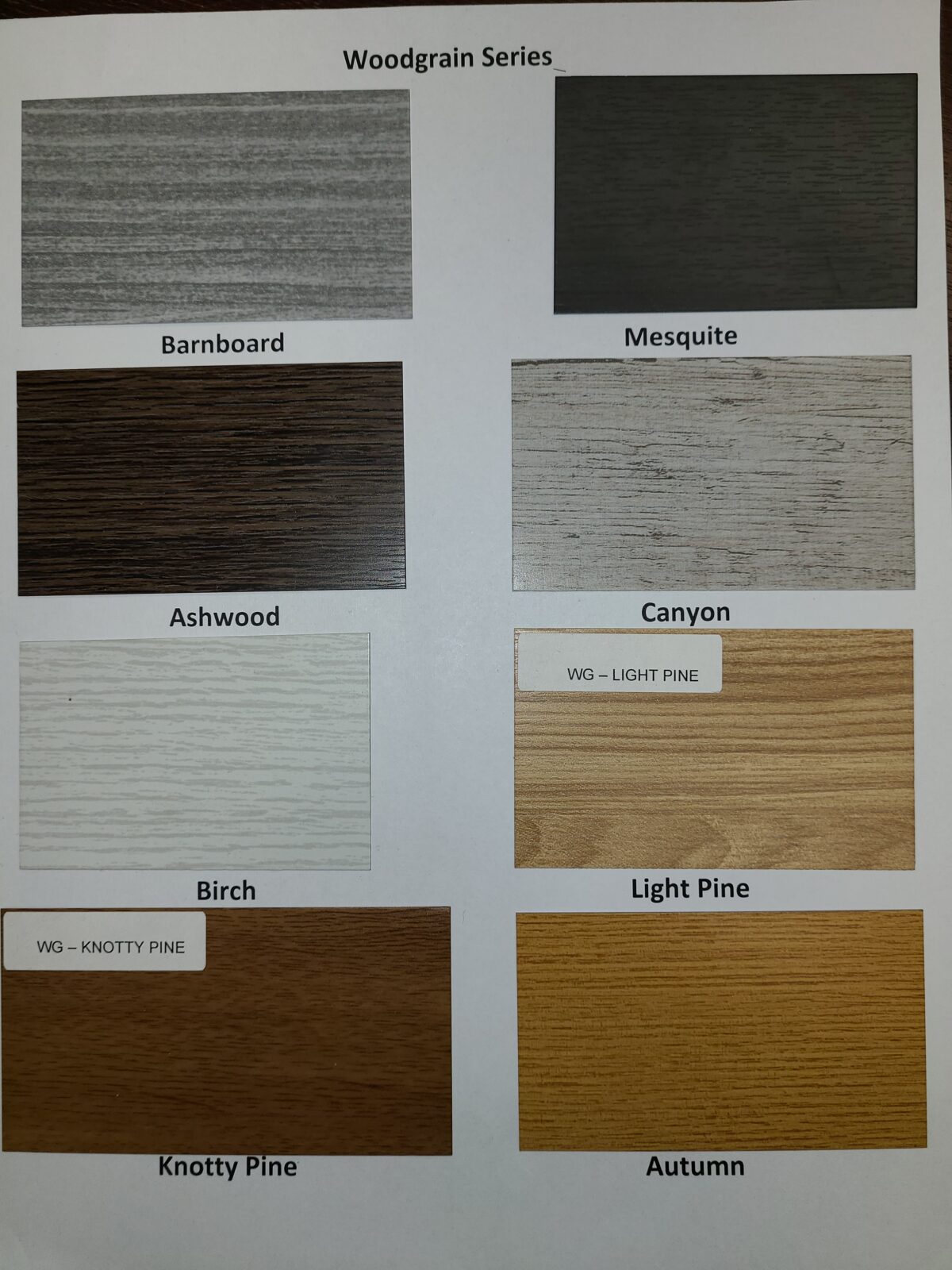 Woodgrain Colours | Metal Colour Catalog Winnipeg, MB | IroSteel